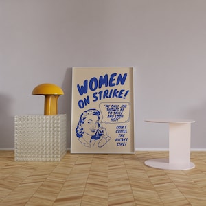 Women on Strike Poster, Retro Feminist Print, Eclectic Gallery Wall ...