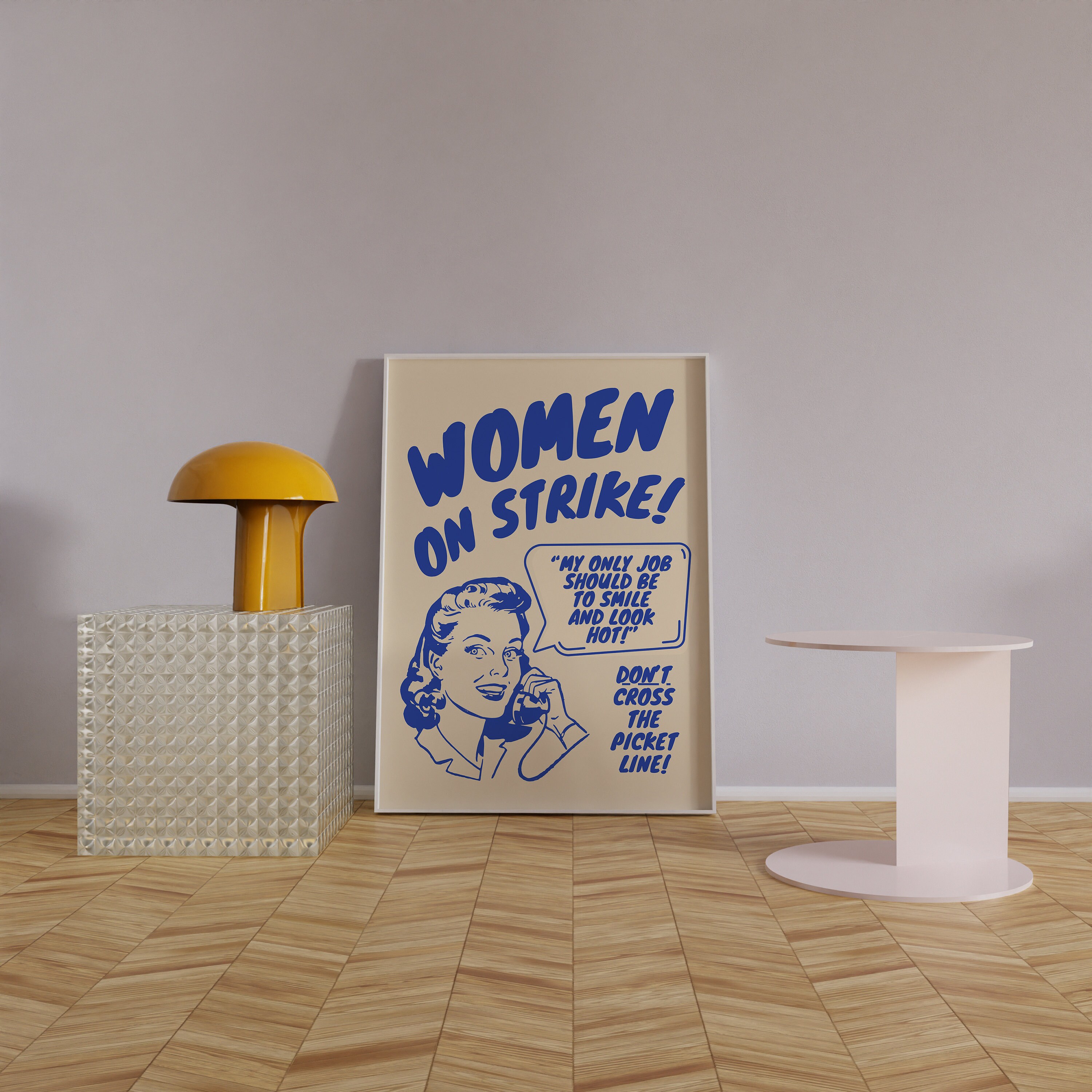 Women on Strike Poster, Retro Feminist Print, Eclectic Gallery Wall ...