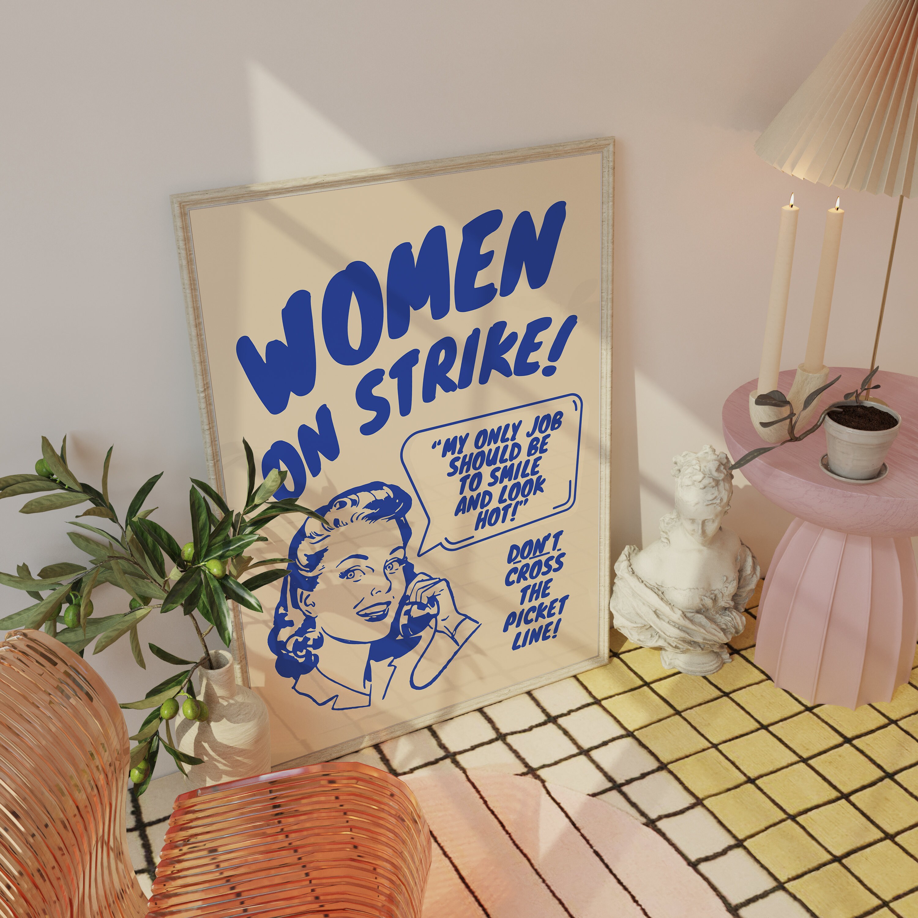 Women on Strike Poster, Retro Feminist Print, Eclectic Gallery Wall ...