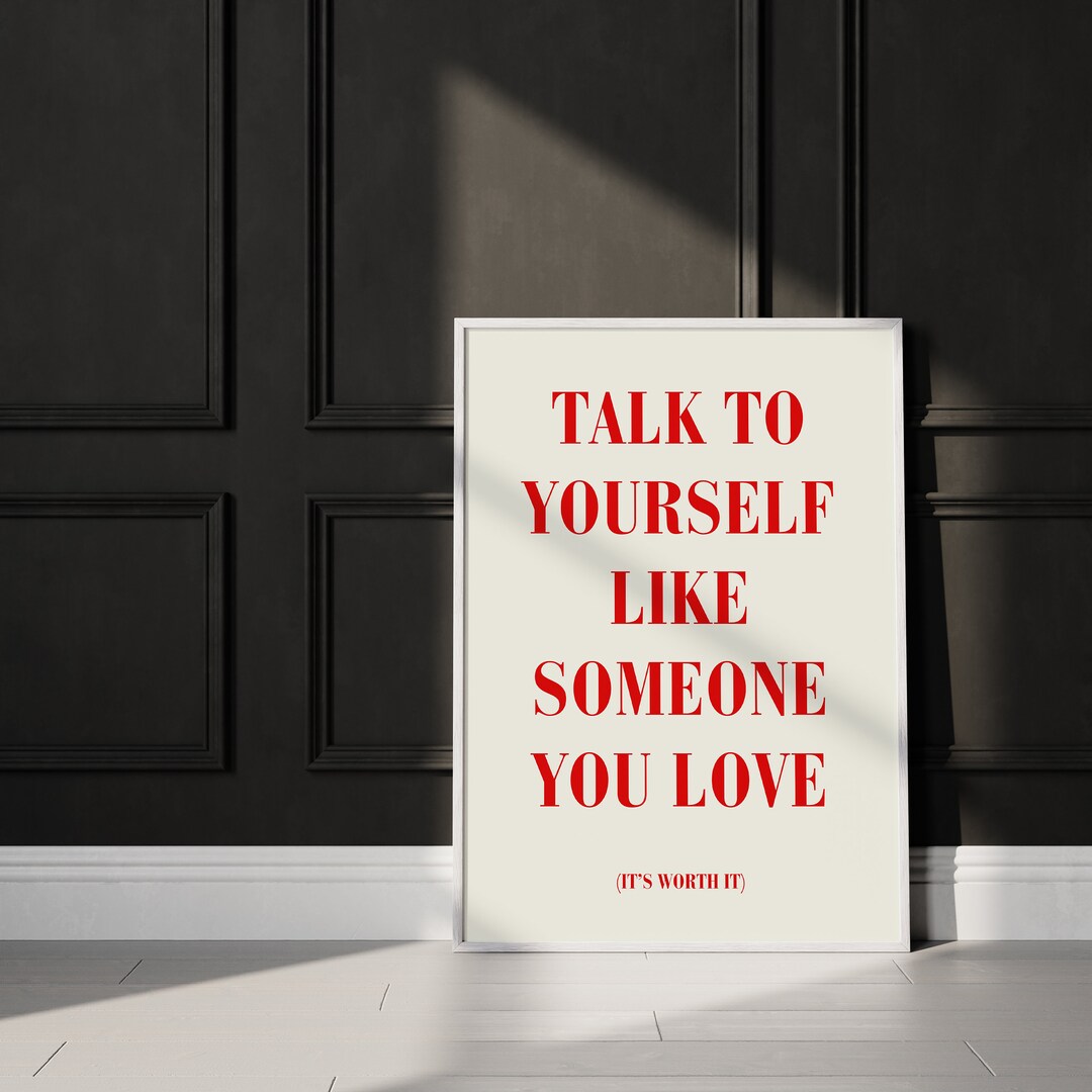 Self Love Poster, Typography Art, Cute Room Decor, Quirky Art Print ...