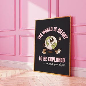 Retro Cartoon Print, Classroom Decor, Geography Prints, Inspirational ...