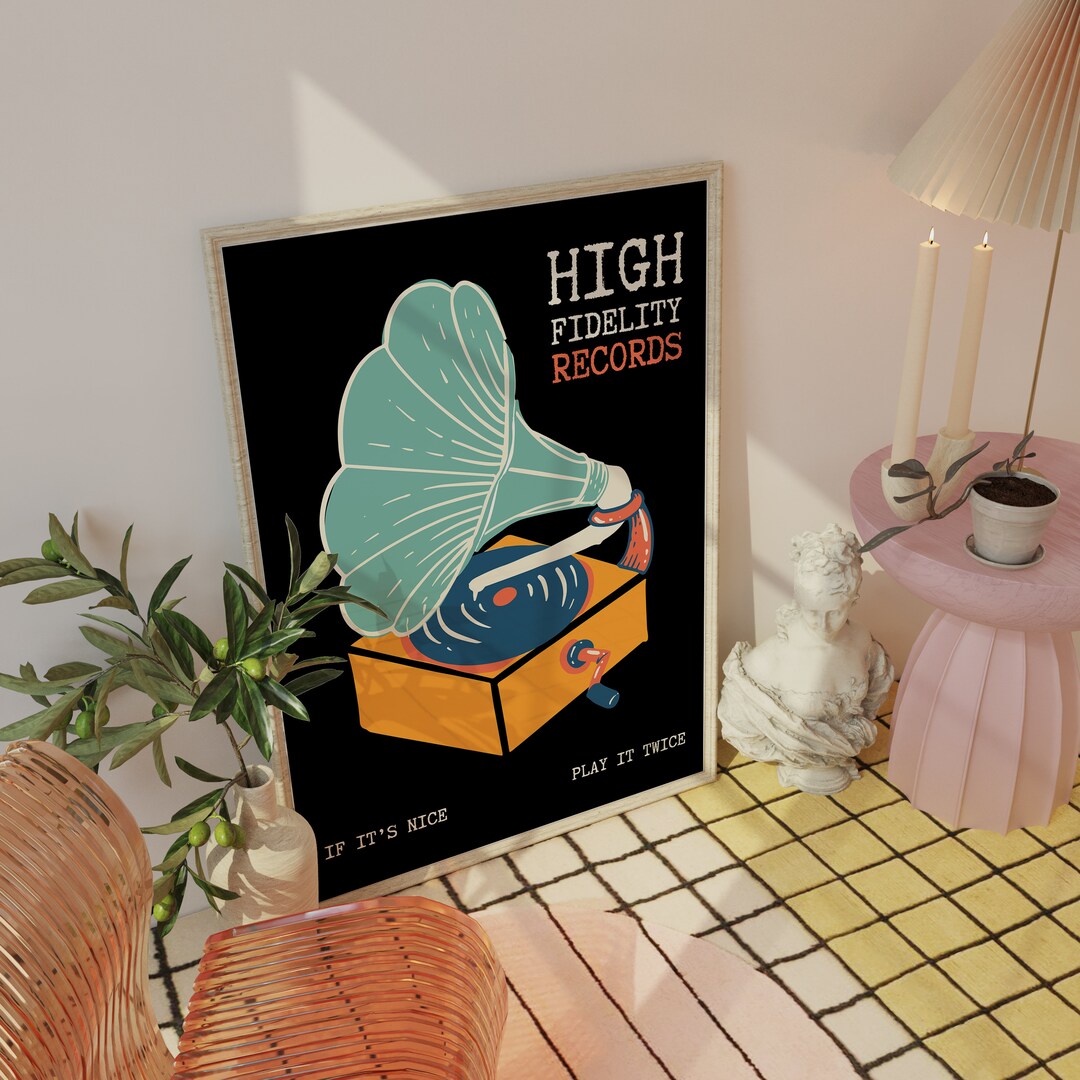 Vinyl Record Art Print, Indie Room Decor, Quirky Prints, Trendy Posters ...