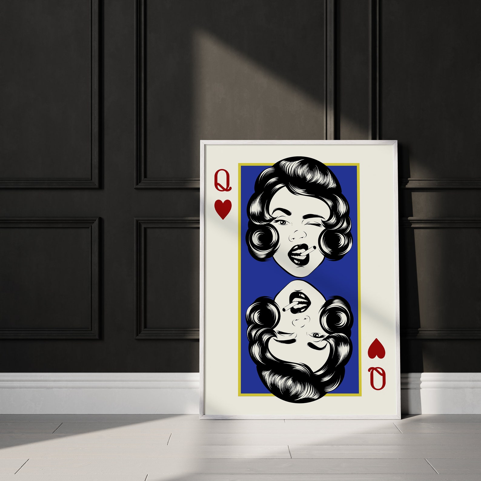 Retro Queen of Hearts Print, Feminist Posters, Indie Room Decor ...