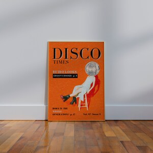 Disco Magazine Poster, Indie Room Decor, Girly Wall Art, Disco Ball ...