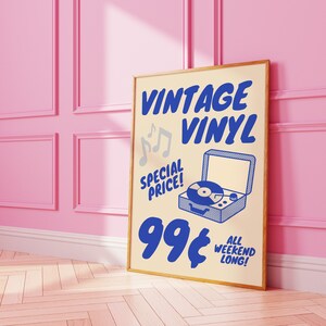 Vintage Vinyl Record Art, Indie Room Decor, Retro Music Poster, 70s Art ...