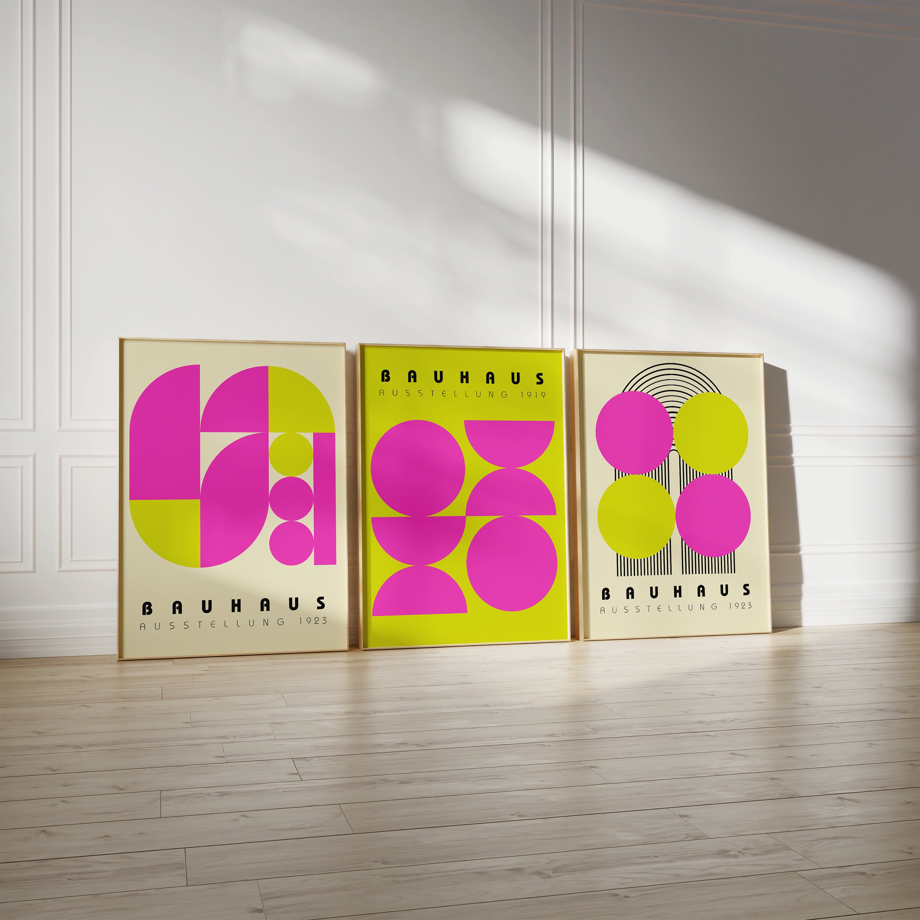Neon Bauhaus Prints - Set of 3 - Maximalism Decor - Eclectic Gallery ...