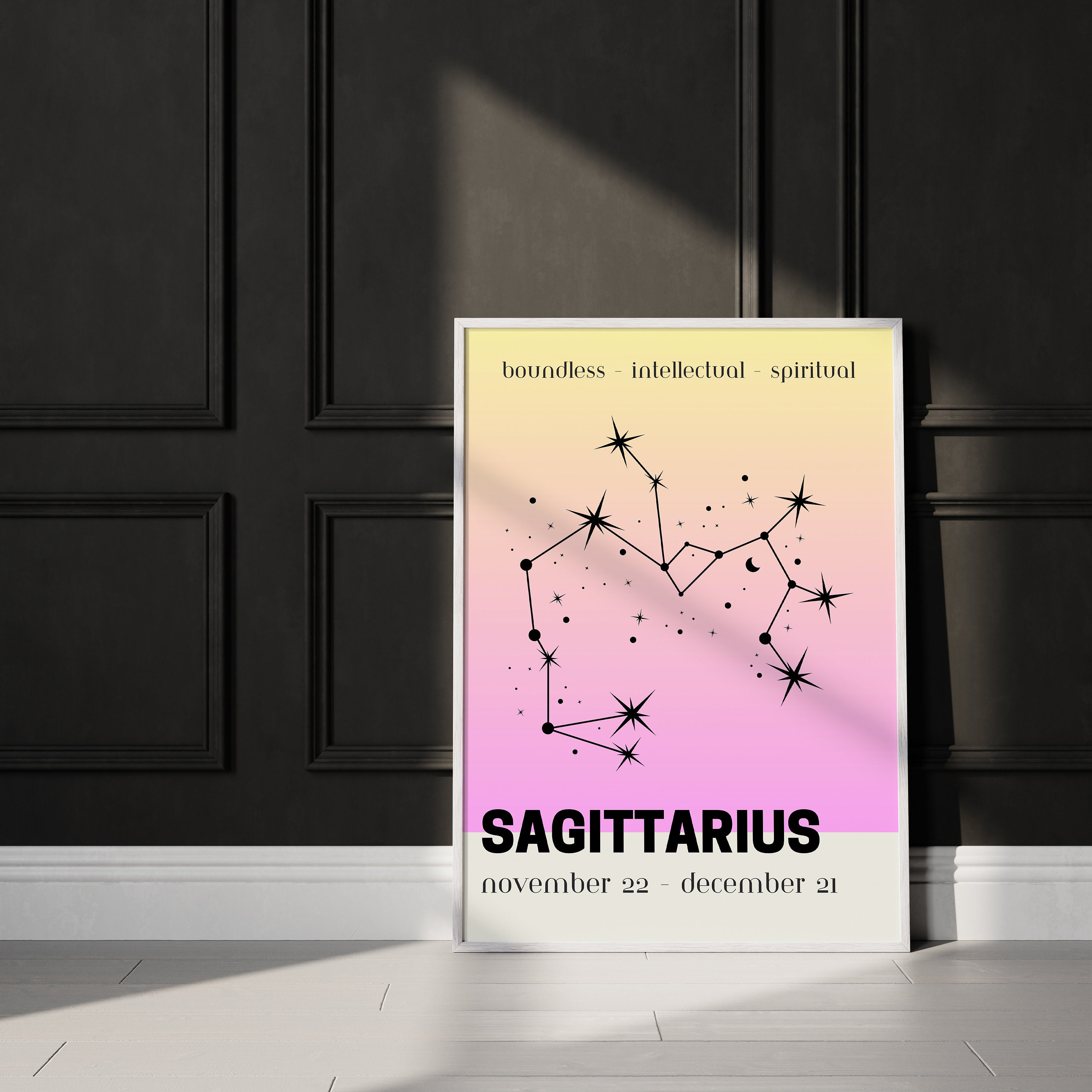 Sagittarius Zodiac Poster Astrology Art Print Custom Star Sign ...