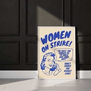 Women on Strike Poster, Retro Feminist Print, Eclectic Gallery Wall ...