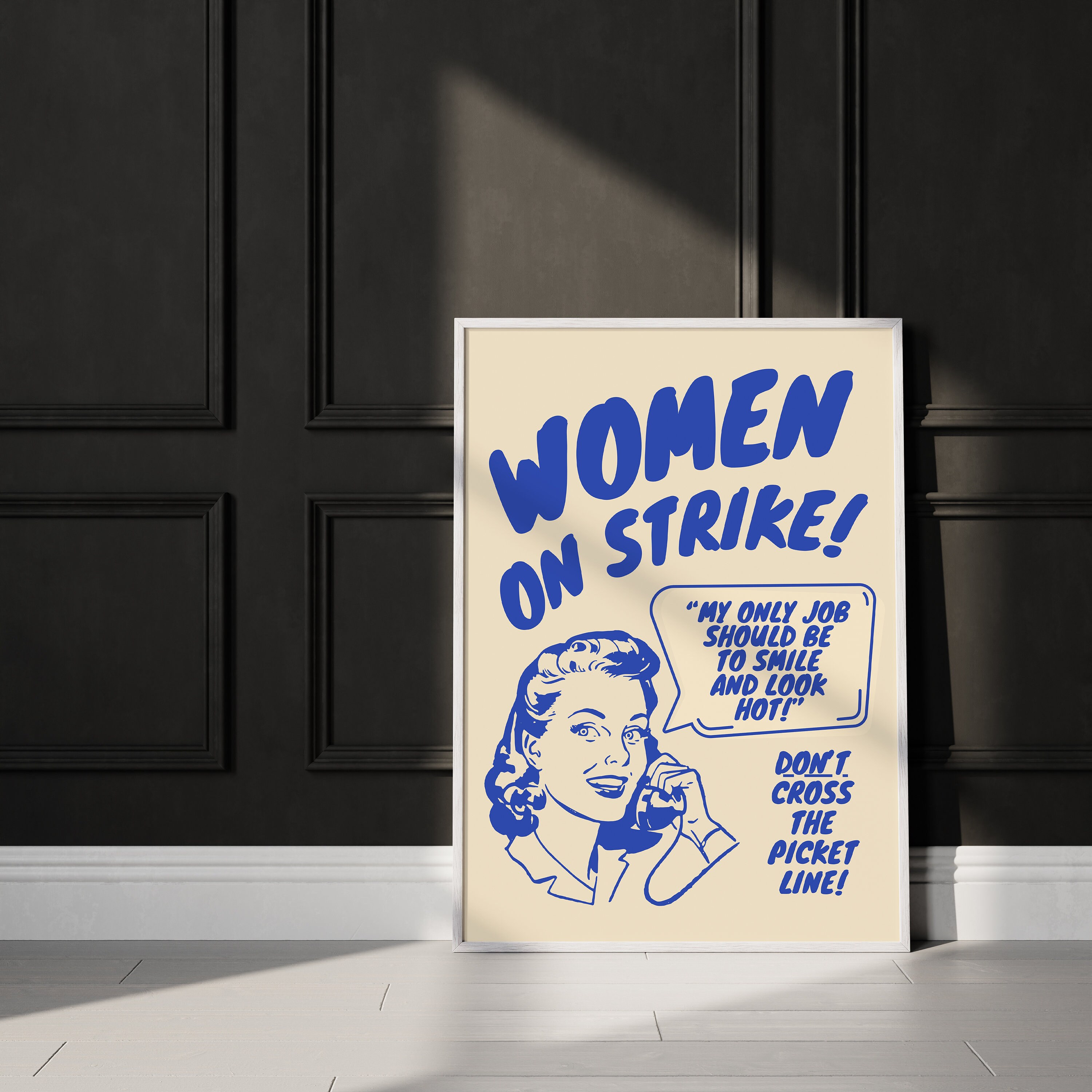 Women on Strike Poster, Retro Feminist Print, Eclectic Gallery Wall ...