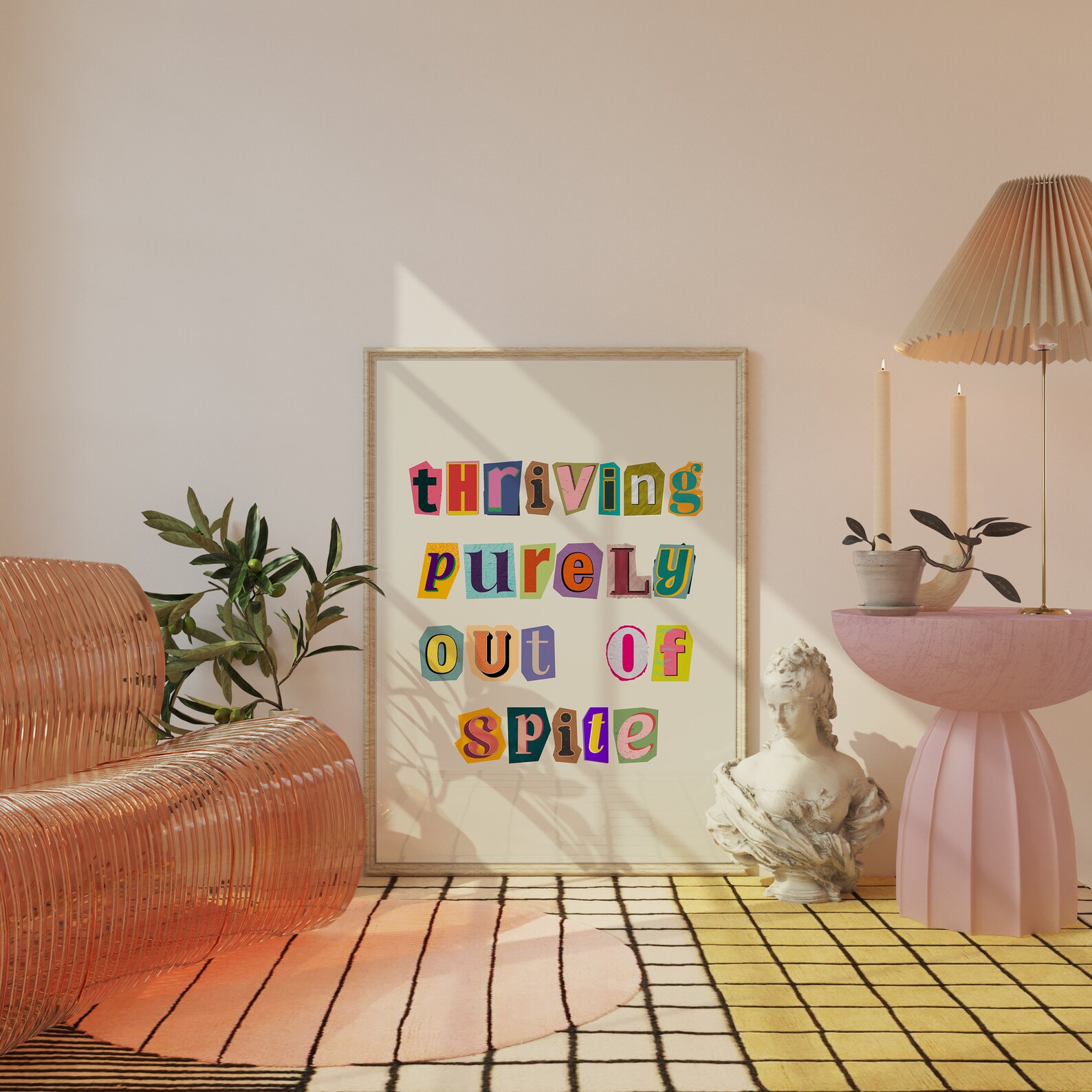 Thriving Purely Out of Spite Print, Funny Typography, Maximalism Decor ...