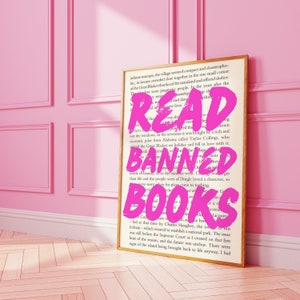 Read Banned Books Print - Maximalism Decor - Eclectic Gallery Wall Art ...