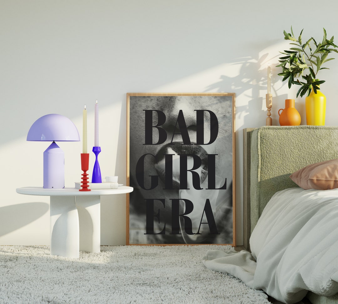 Bad Girl Era Print, Grunge Room Decor, Black and White Art, Moody Art ...