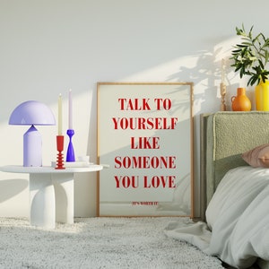 Self Love Poster, Typography Art, Cute Room Decor, Quirky Art Print ...