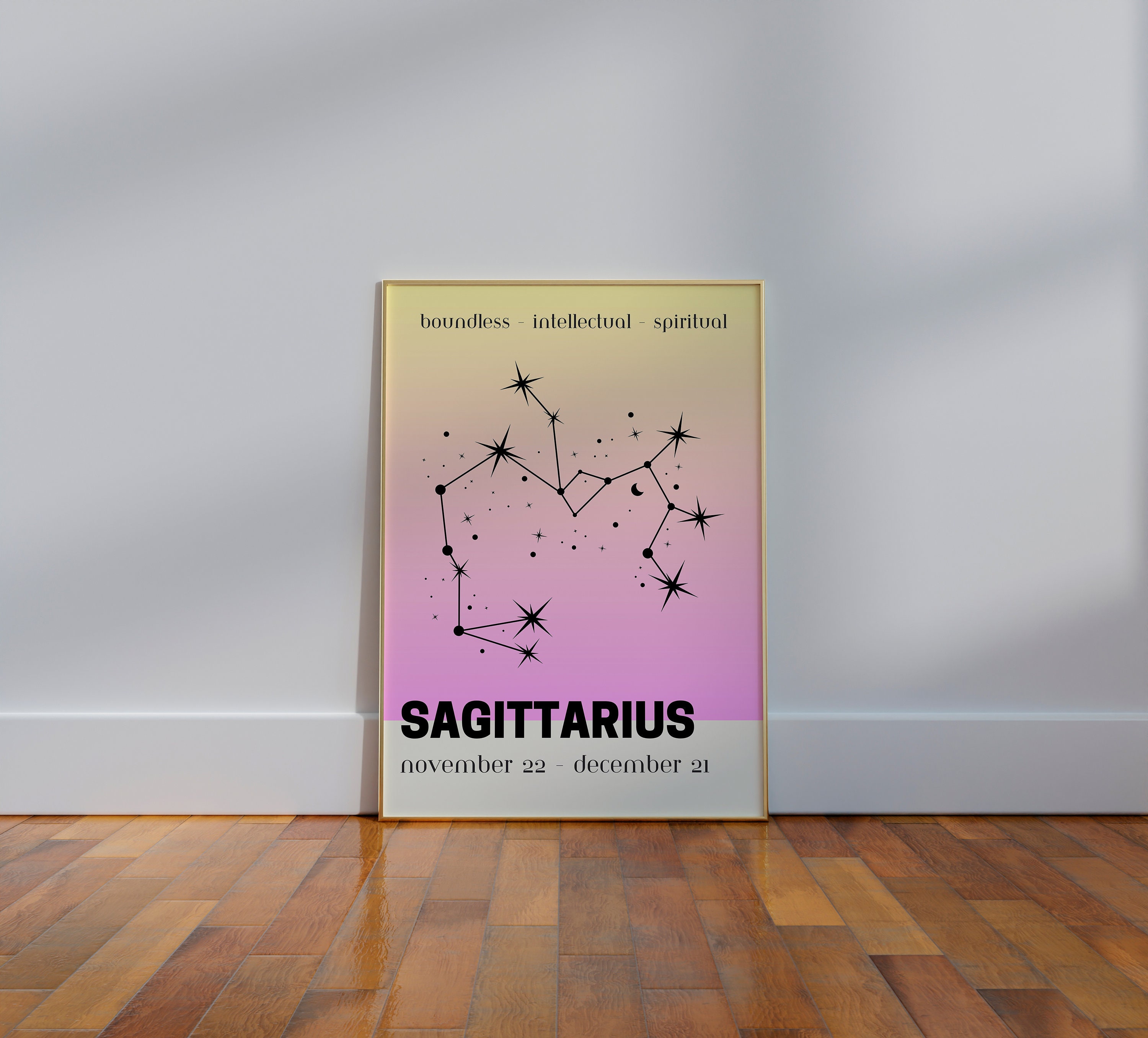 Sagittarius Zodiac Poster Astrology Art Print Custom Star Sign ...