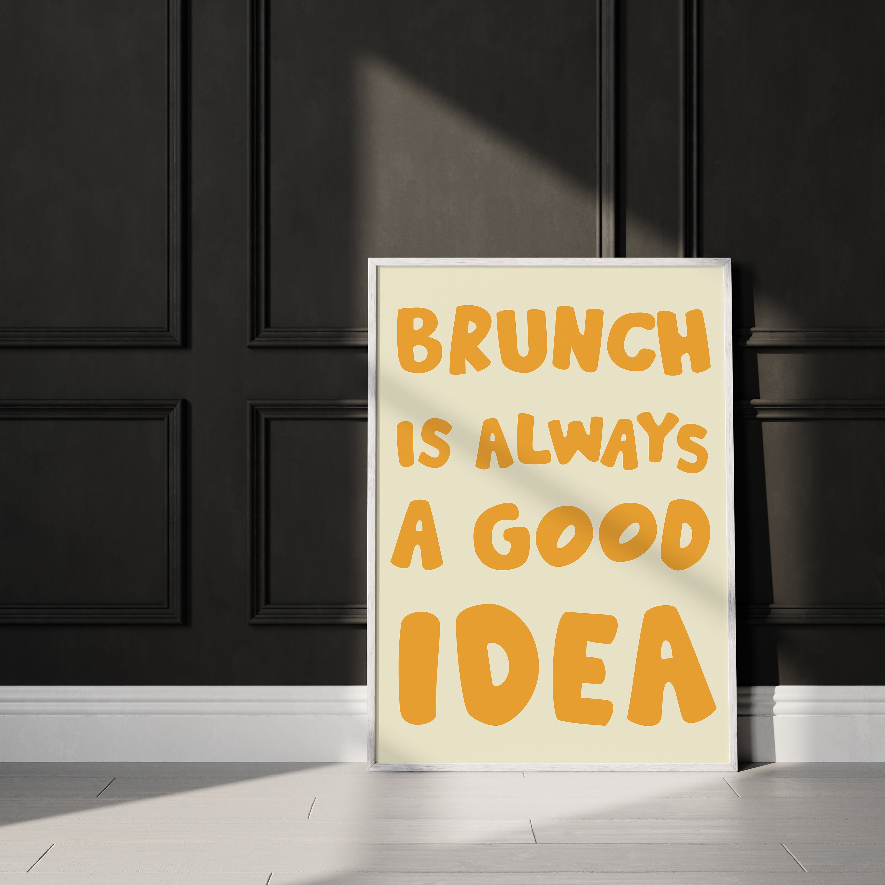 Brunch is Always A Good Idea Print Quirky Kitchen Art Yellow - Etsy