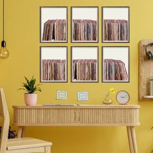 Vinyl Record Art Prints - Set of 6 - Music Wall Posters - Records Shelf ...