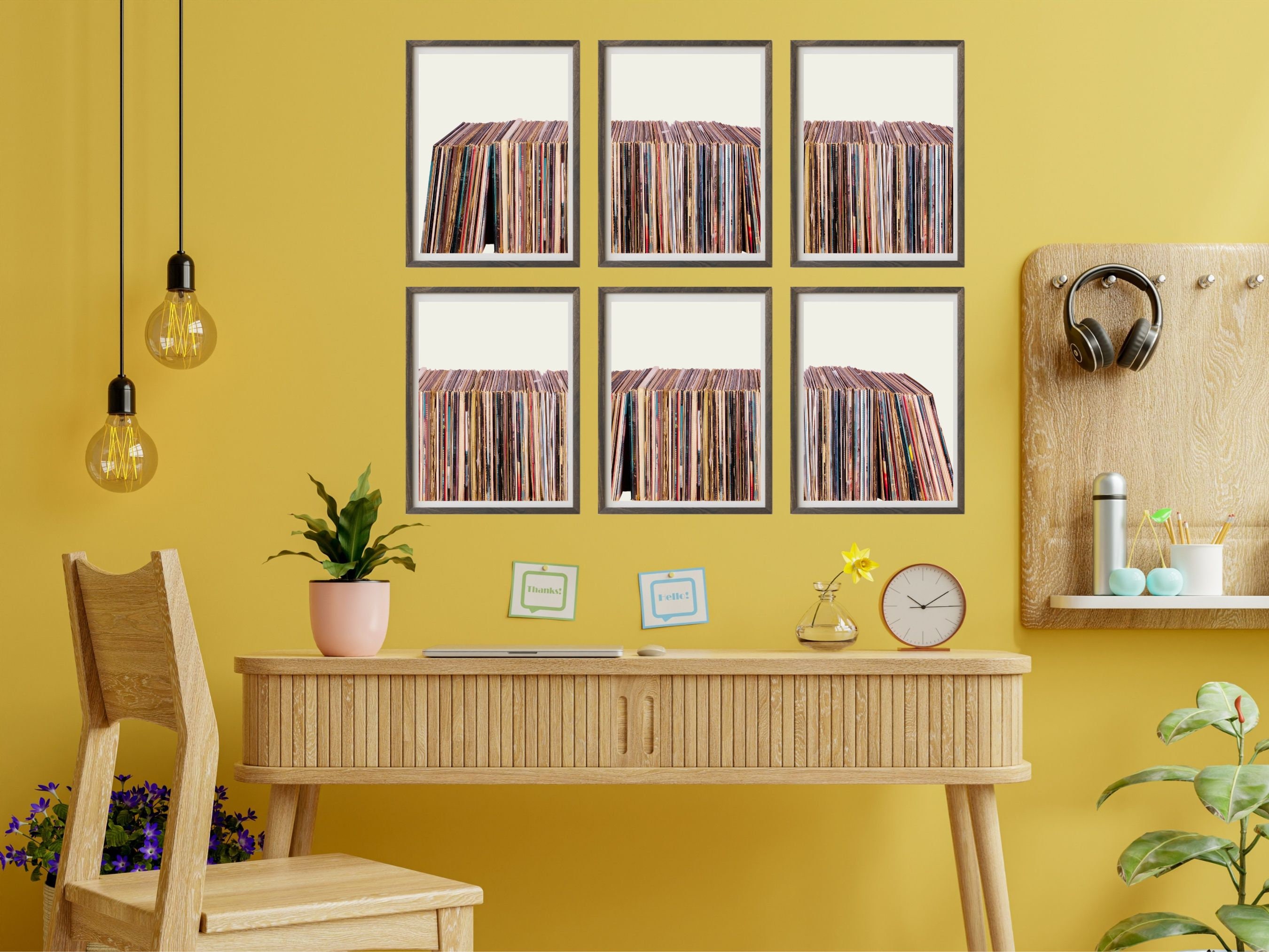 Vinyl Record Art Prints Set of 6 Music Wall Posters Records Shelf ...