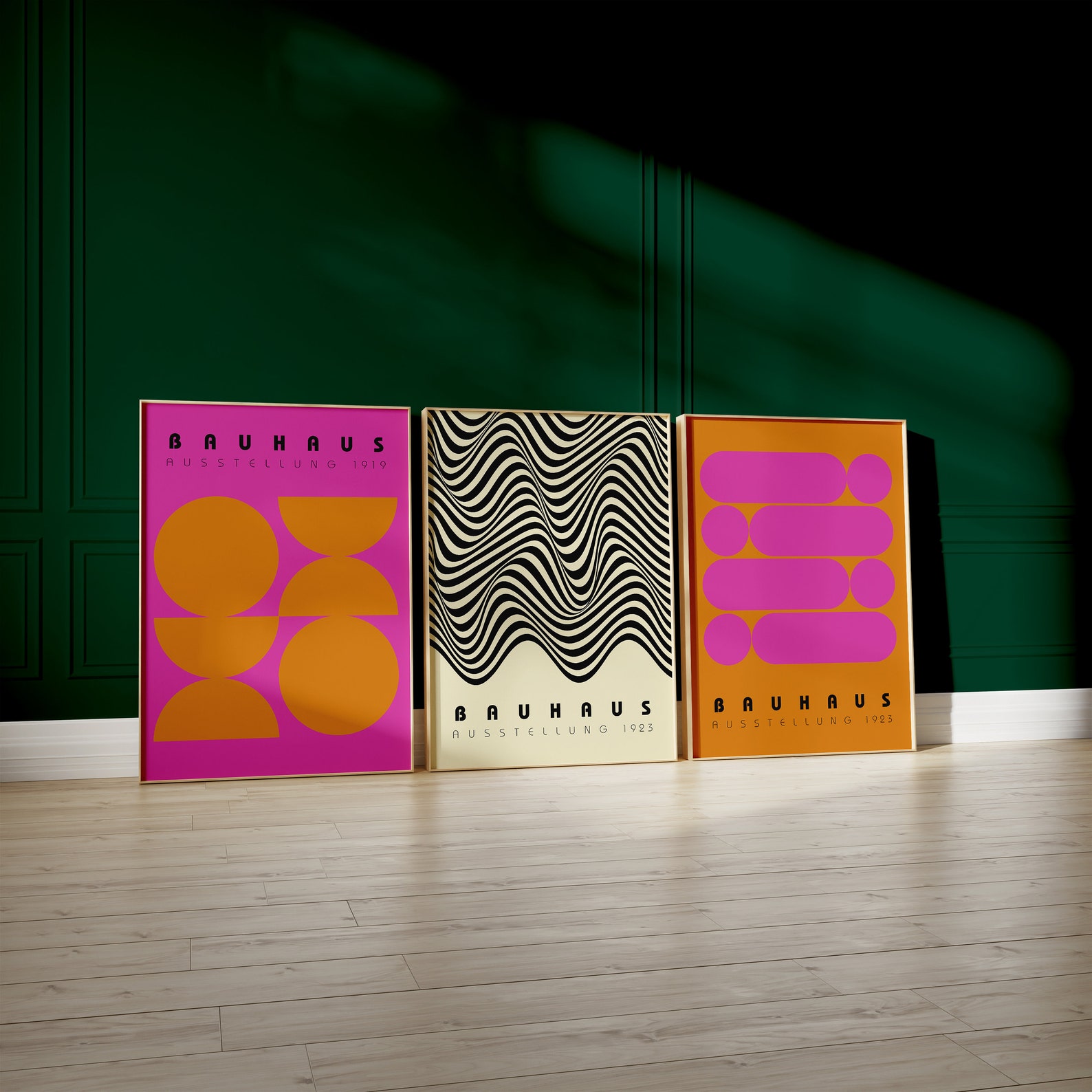 Orange Pink Bauhaus Set of 6 Colorful Prints Maximalism Decor Bauhaus ...