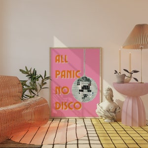 All Panic No Disco - Maximalism Decor - Typography Art - Disco Cowgirl ...