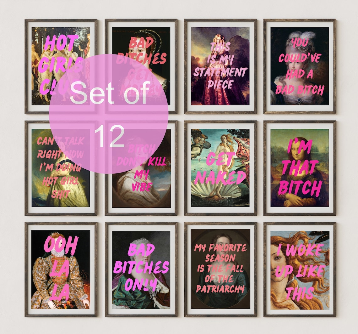 Altered Portrait Art Poster Set of 12 Maximalist (Instant Download) - Etsy