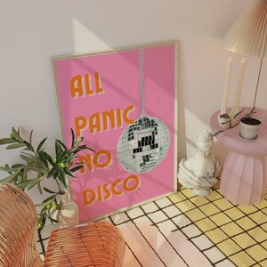 All Panic No Disco - Maximalism Decor - Typography Art - Disco Cowgirl ...
