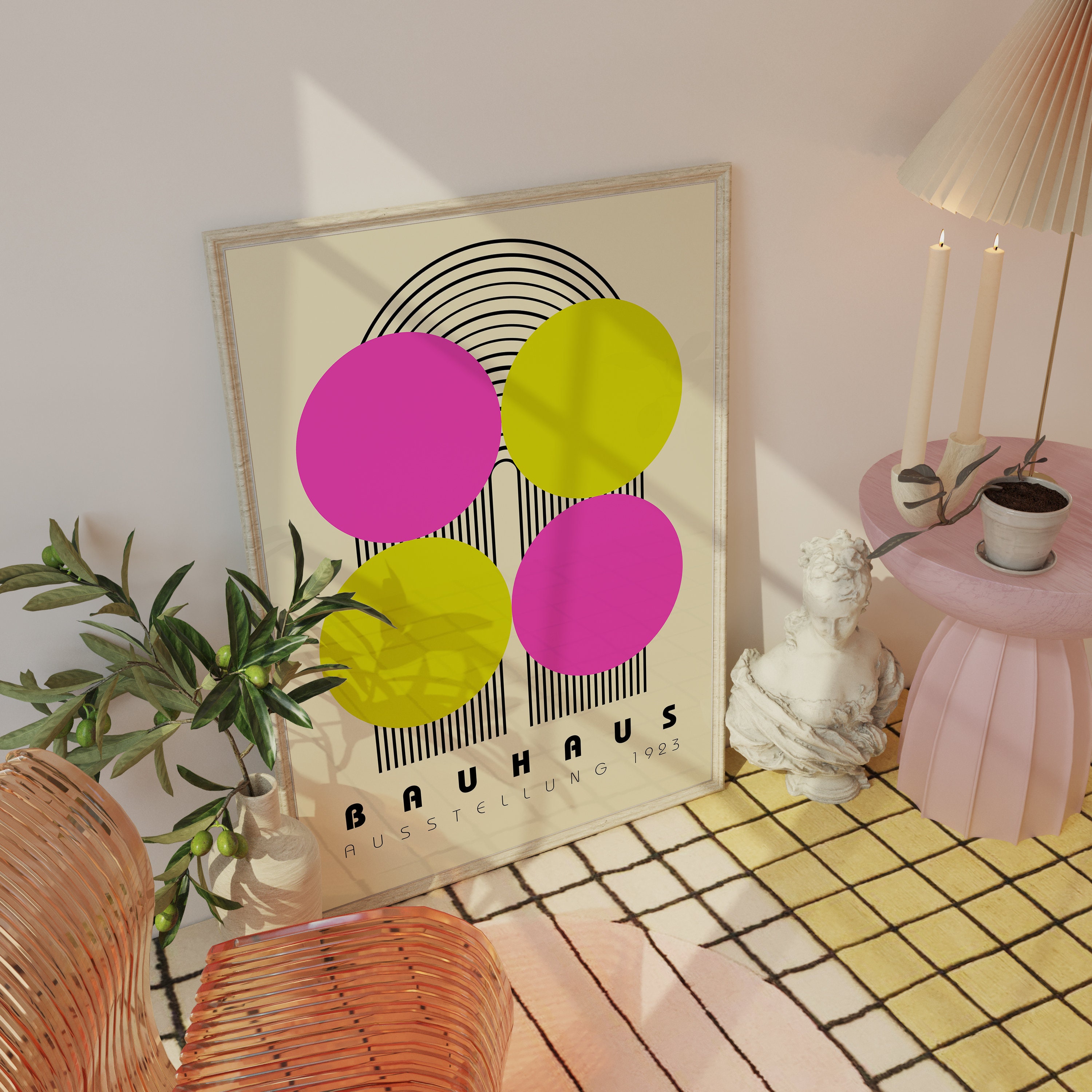 Neon Bauhaus Prints - Set of 3 - Maximalism Decor - Eclectic Gallery ...