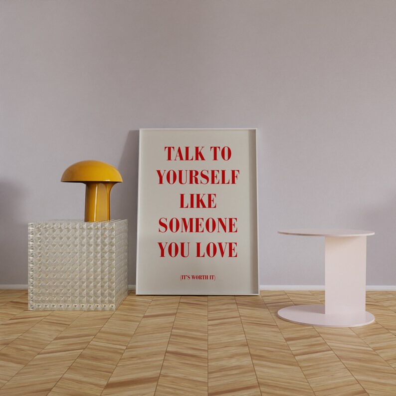 Self Love Poster, Typography Art, Cute Room Decor, Quirky Art Print ...