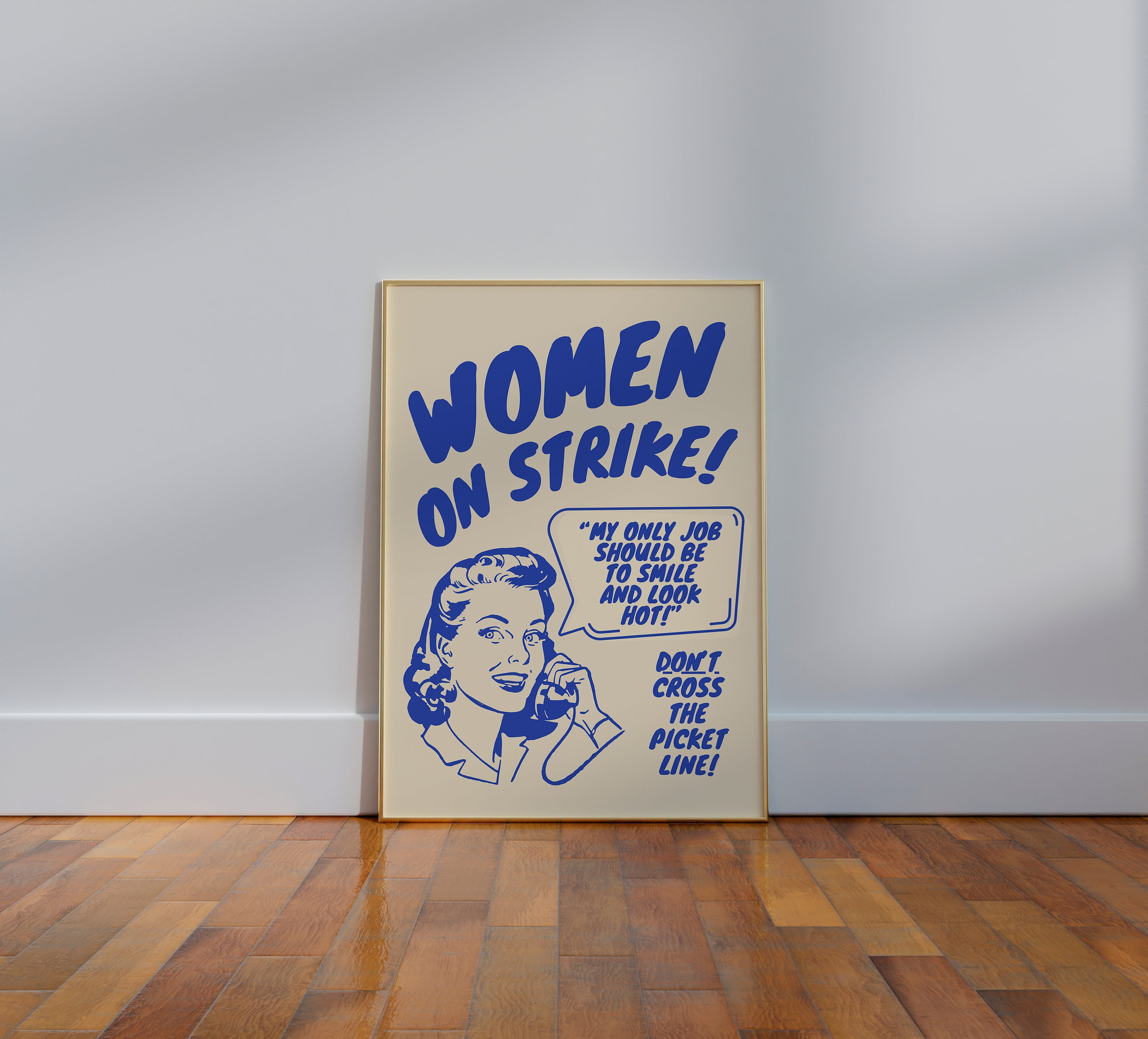 Women on Strike Poster, Retro Feminist Print, Eclectic Gallery Wall ...