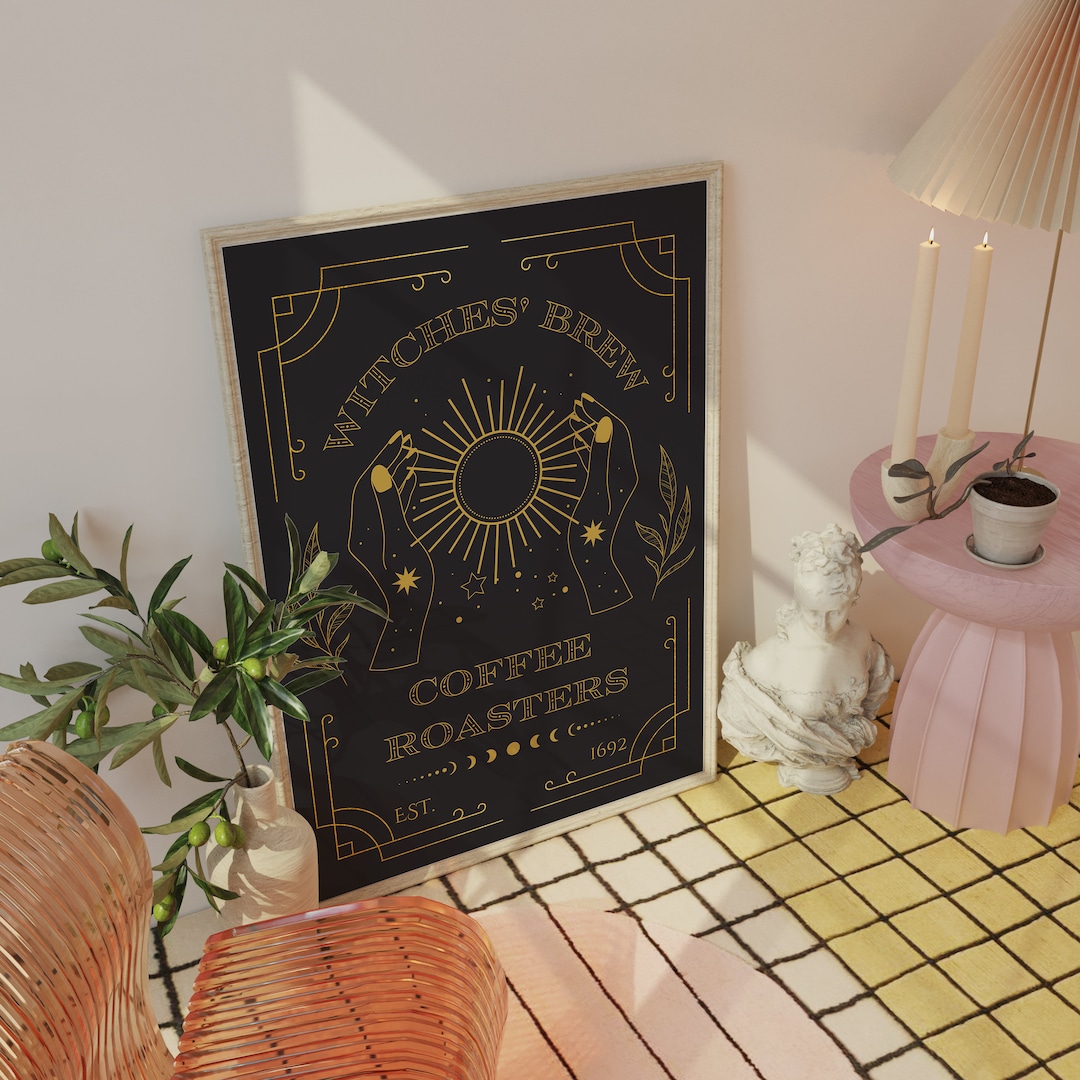 Witches' Brew Coffee Roasters Print, Witchy Home Decor, Wiccan Wall Art ...