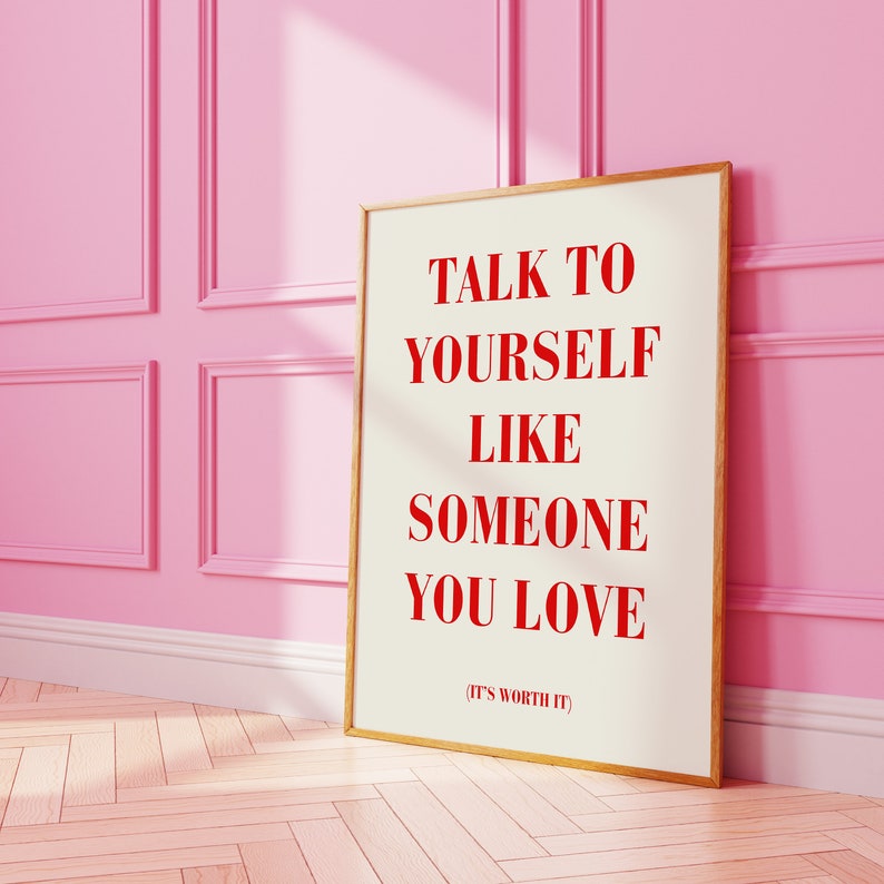 Self Love Poster, Typography Art, Cute Room Decor, Quirky Art Print ...