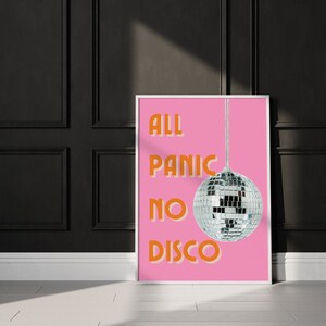 All Panic No Disco - Maximalism Decor - Typography Art - Disco Cowgirl ...