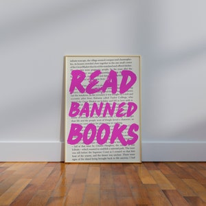 Read Banned Books Print - Maximalism Decor - Eclectic Gallery Wall Art ...