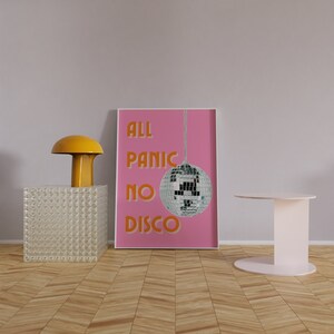 All Panic No Disco - Maximalism Decor - Typography Art - Disco Cowgirl ...