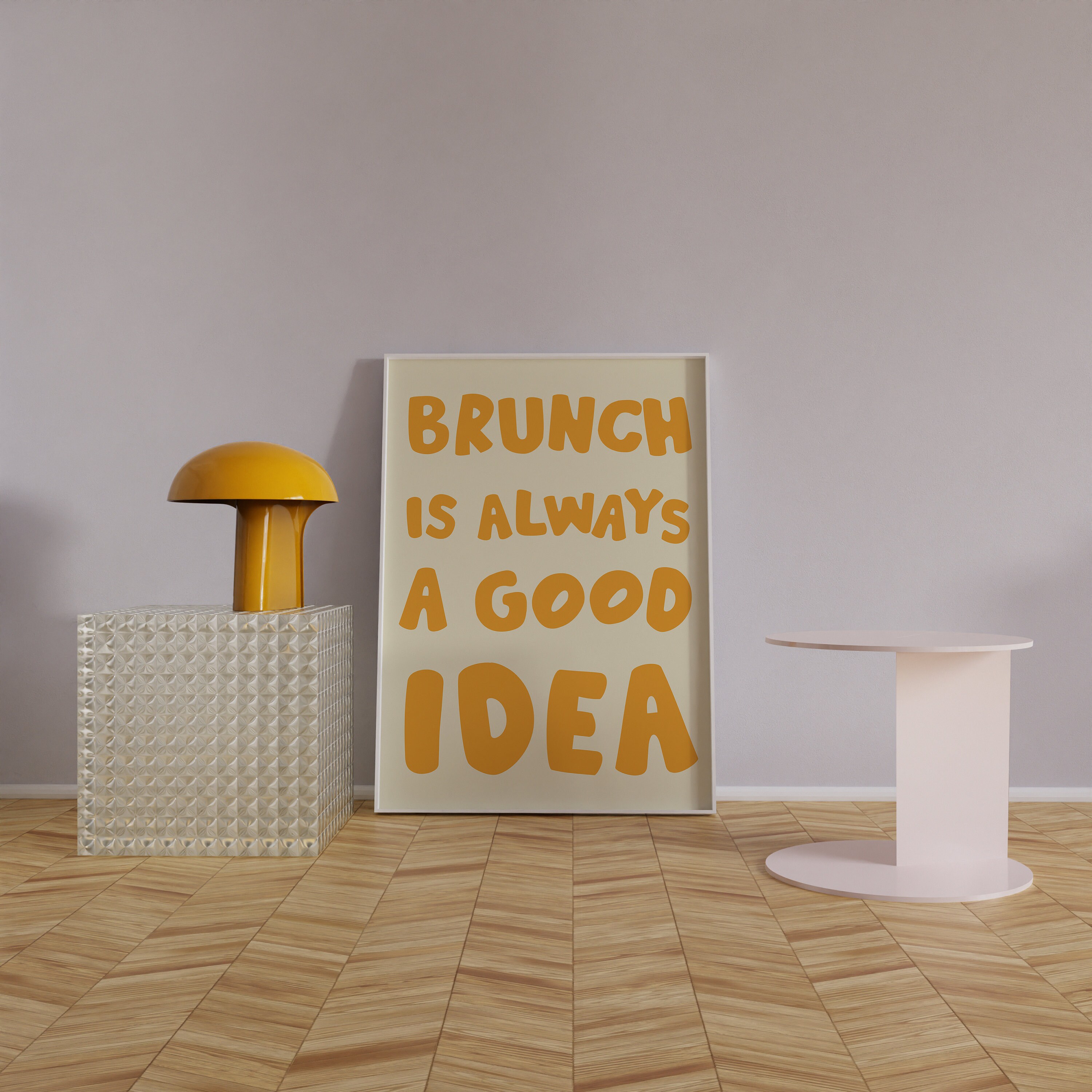 Brunch is Always A Good Idea Print Quirky Kitchen Art Yellow - Etsy