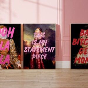 Altered Portrait Art Poster - Set of 12 - Maximalist Decor - Remade ...