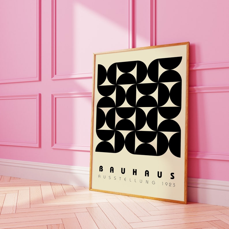 Orange Pink Bauhaus Set of 6 Colorful Prints Maximalism Decor Bauhaus ...