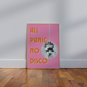 All Panic No Disco - Maximalism Decor - Typography Art - Disco Cowgirl ...