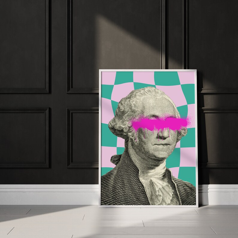 Altered Neon Portrait Art Set of 3 Eclectic Gallery Wall - Etsy