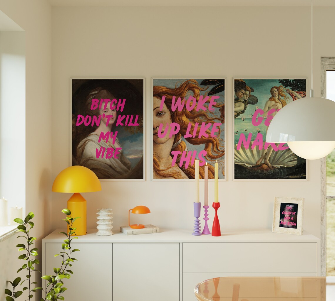 Altered Portrait Art Poster Set of 12 Maximalist (Instant Download) - Etsy