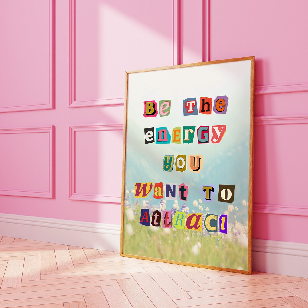 Girly Typography Print, Ransom Note Art, Quirky Quotes, Boho Apartment ...