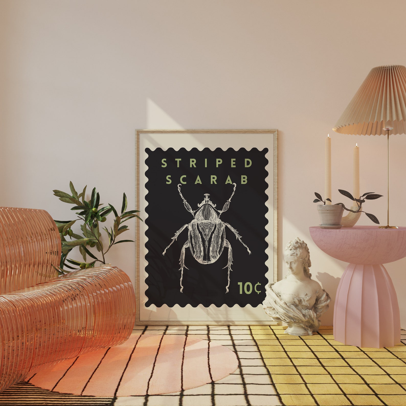 Stamp Art Set of 6 Dark Maximalist Prints Maximalism Decor Botanical ...