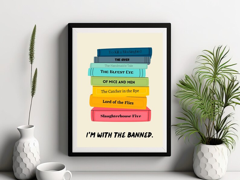 I'm With the Banned Banned Books Poster I Read Banned - Etsy