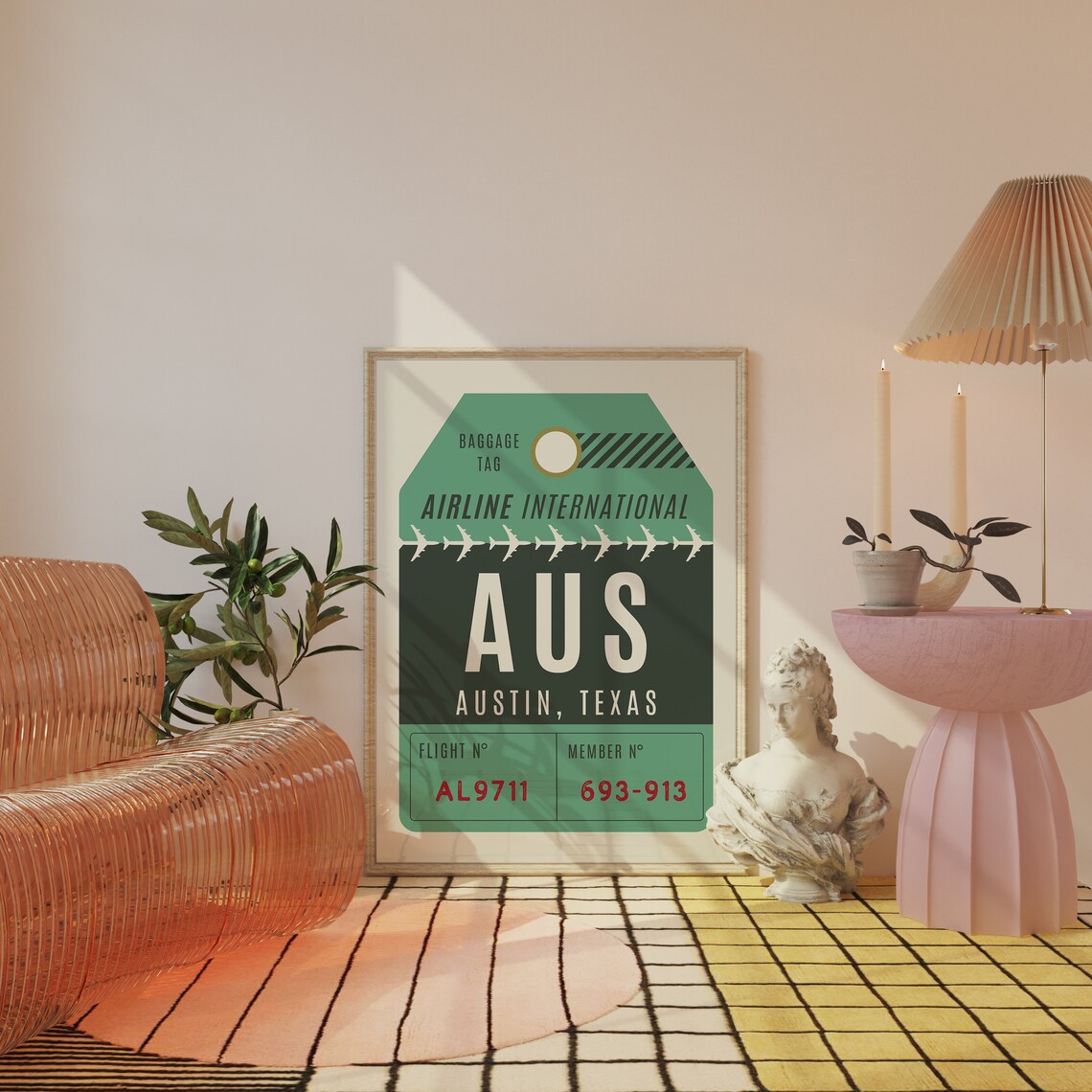 Austin Texas Print, Vintage Luggage Tag Poster, City Wall Art, Trendy ...