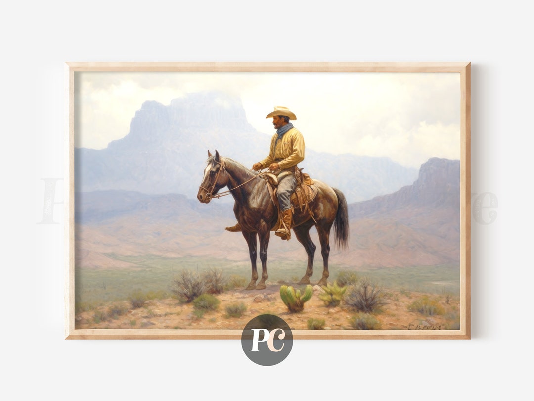 Cowboy Landscape Print | Farmhouse Decor | Printable Country Art ...