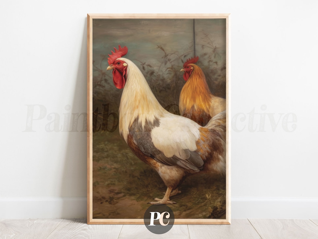 Vintage Rooster Print | Farmhouse Animals | Modern Farmhouse Decor ...
