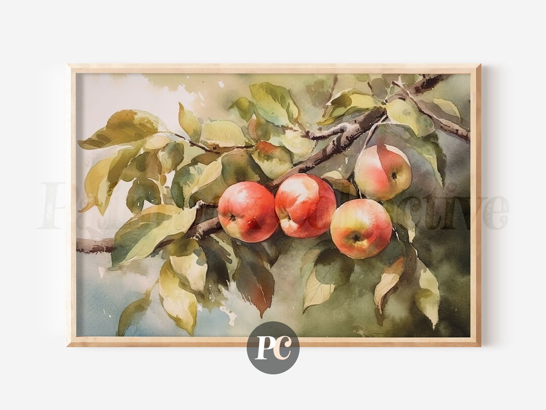 Apple Tree Print | Farmhouse Kitchen Decor | Summer Print | Vintage ...