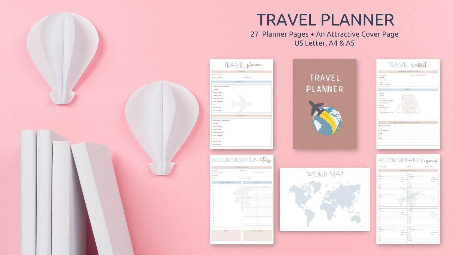Editable Travel Itinerary Template, Vacation Planner, Instant Digital ...