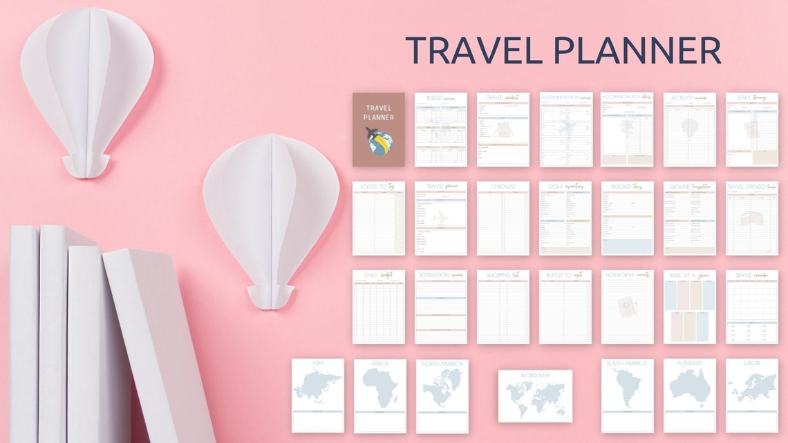 Editable Travel Itinerary Template, Vacation Planner, Instant Digital ...