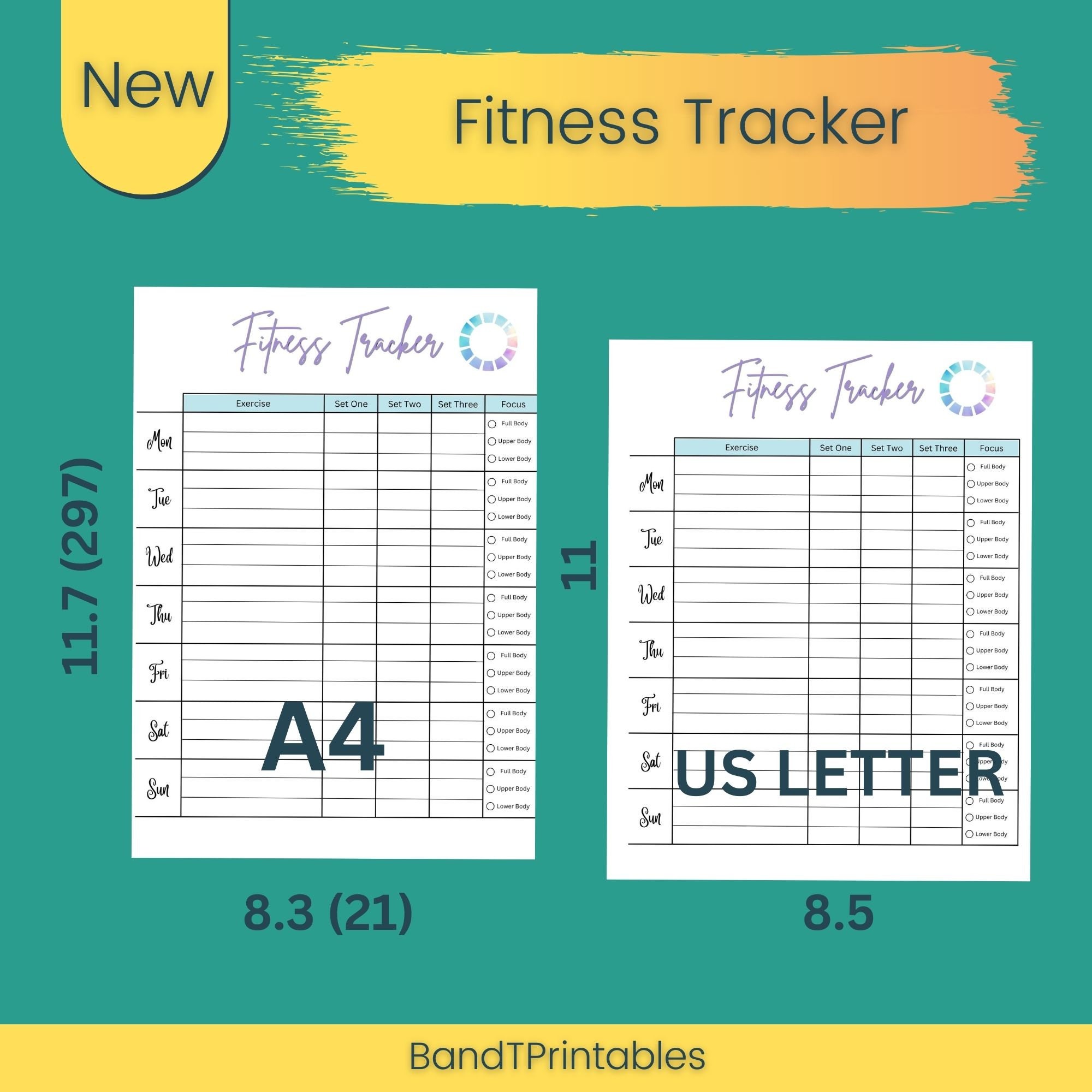 Workout Tracker Printable | Daily Exercise Log | Fitness Journal ...