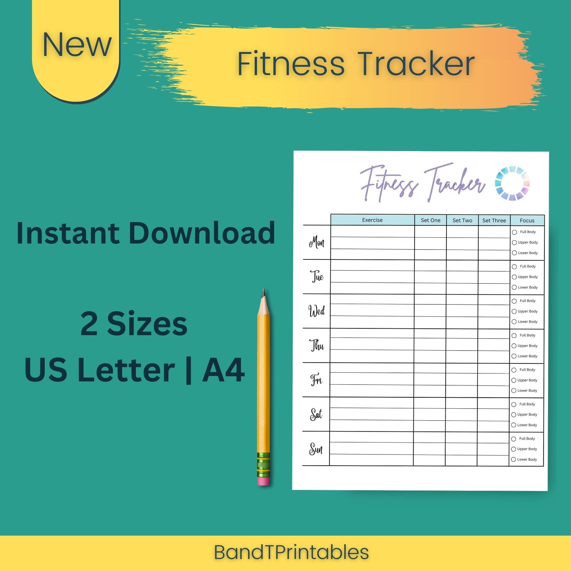 Workout Tracker Printable | Daily Exercise Log | Fitness Journal ...